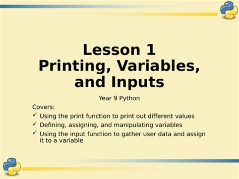 Year 9 Beginner Python Teaching Resources