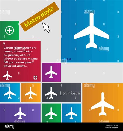 Airplane Icon Sign Buttons Modern Interface Website Buttons With Cursor Pointer Vector Stock