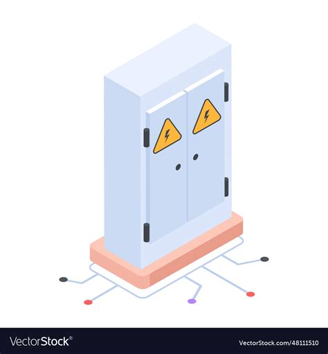 Trendy Isometric Icon Of Electrical Panel Vector Image