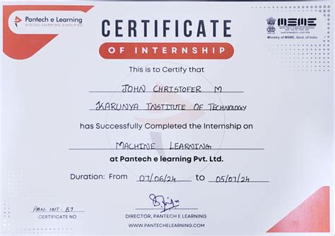 John Christofer M On Linkedin “i Am Delighted To Announce My One Month Internship At Pantech