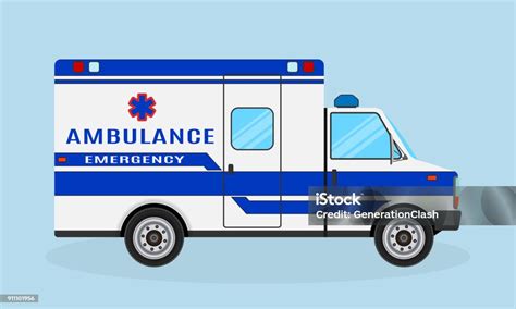 구급차 자동차입니다 응급 의료 서비스 차량입니다 병원 수송입니다 의학 수송 반입니다 0명에 대한 스톡 벡터 아트 및 기타 이미지