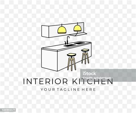 현대 부엌 거실 집과 집 컬러 그래픽 디자인의 인테리어 외부 가구 테이블 주방 아일랜드 그릇 램프 및 캐비닛 벡터 디자인 및 일러스트레이션 0명에 대한 스톡 벡터 아트 및