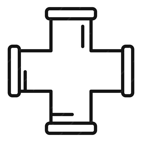Premium Vector Cross Pipe Icon Outline Vector Water Pipeline Service