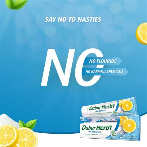Dabur Herbal Whitening Salt And Lemon Toothpaste 2 X 150 G Toothbrush