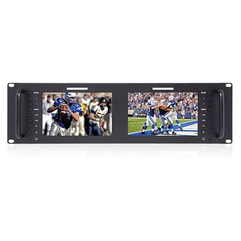 Dual 7 3RU IPS 1280800 Broadcast LCD Rack Mount Monitor 3G SDI HDMI AV Input And Output Dual