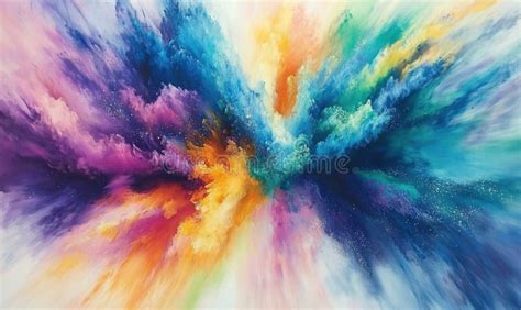 Vibrant Explosion Of Colorful Abstract Art With Swirling Patterns And Dynamic Textures Stock