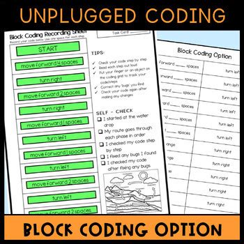 Water Cycle Unplugged Coding For Sequential Or Block Coding Printable Activity