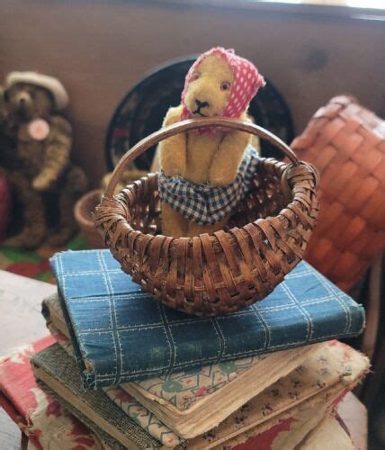 Antique Basket Miniature Splint Weave 5 Lovely Patina 4719028828