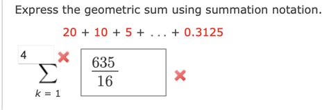Solved Express The Geometric Sum Using Summation Notation