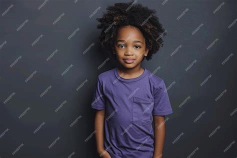 Premium Photo A Young Girl Wearing A Purple Shirt With The Word On It