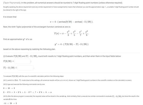 Solved Taylor Polynomials In This Problem All Numerical