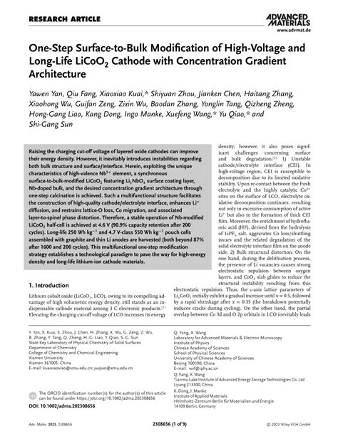 One Step Surface To Bulk Modification Of High Voltage And Long Life