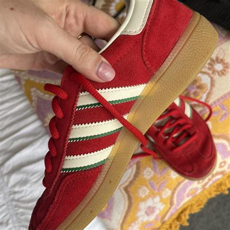 Adidas Spezial Red And Green Suede Trainers Depop