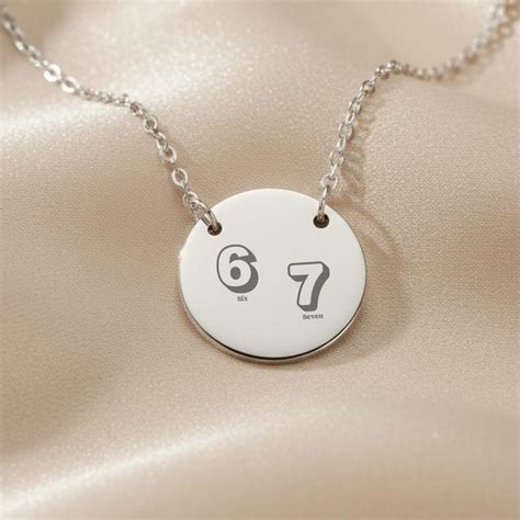 Number 67 Necklace Etsy