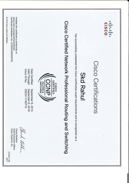 Ccnp Certificate Pdf