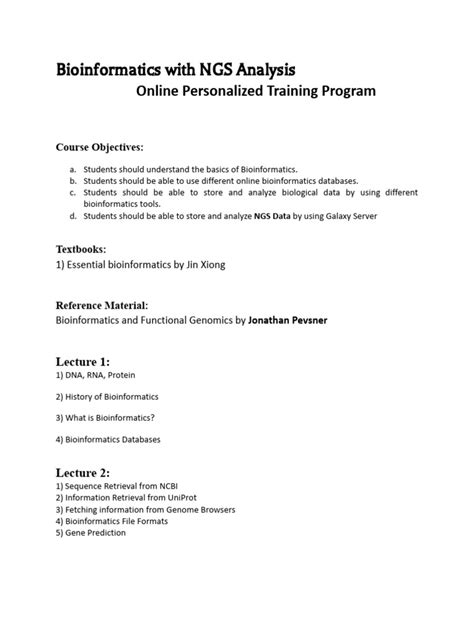 Bioinformatics With Ngs Analysis Pdf Bioinformatics Sequence