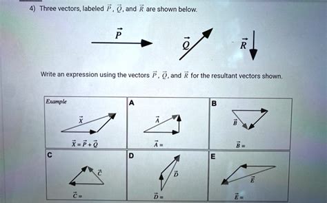 Solvedthree Vectors Labeled And R Are Shown Below R Write An Expression Using The