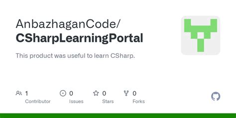 Github Anbazhagancodecsharplearningportal This Product Was Useful To Learn Csharp