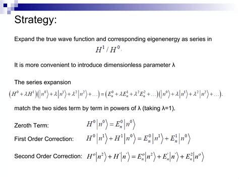 Time Independent Perturbation Theory 1st Order Correction 2nd Order
