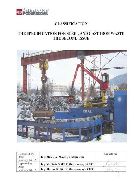 Pdf Classification The Specification For Steel And Cast
