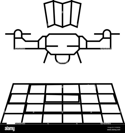 Drone Mapping Line Icon Vector Illustration Stock Vector Image And Art Alamy