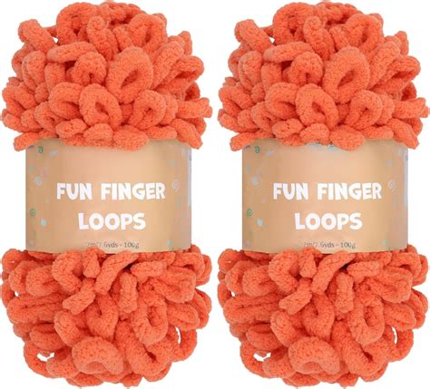 2 Pack 76 Yds35 Oz Each Skein Bulky Loop Yarn For Finger Knitting