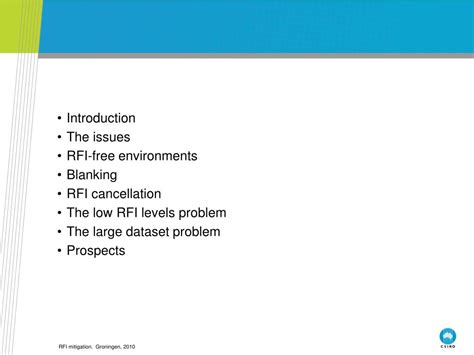 Ppt Rfi Mitigation Techniques For Radioastronomy Powerpoint