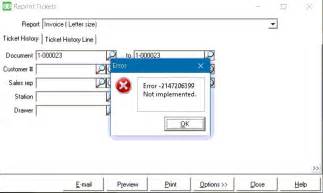 Error Attempting To Print Preview From Counterpoint Not Implemented