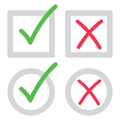 Premium Vector Grey Boxes Check Mark And Cross
