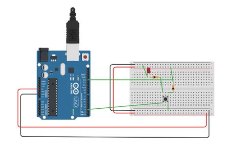 Circuit Design Led Push Button Tinkercad