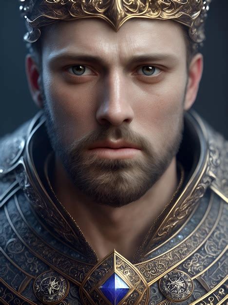 premium photo portrait of king arthur generative artificial intelligence