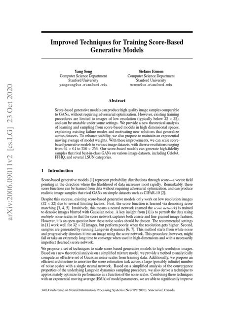 Score Based Generative Modeling Pdf Applied Mathematics Statistics