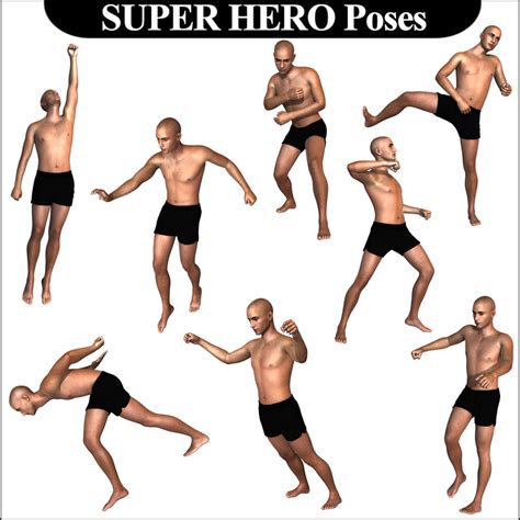 Super Hero Poses For Genesis 8 Male Figure 3d Figure Assets Winterbrose