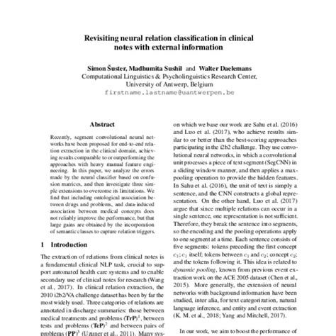Revisiting Neural Relation Classification In Clinical Notes With