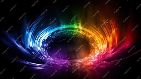 Premium Ai Image A Rainbow Colored Circle With A Black Background