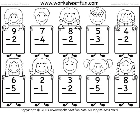 Beginner Subtraction 10 Kindergarten Subtraction Worksheets