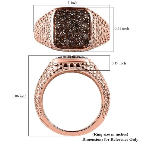 Buy Natural Champagne Diamond Mens Ring In Vermeil Rose Gold Over