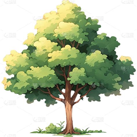 植物动漫风插画树元素素材图片植物图片素材 花瓣网