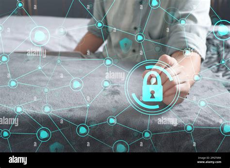 Data Protection Privacy Concept Gdpr Cyber Security Network Hand Touch Black Tablet With