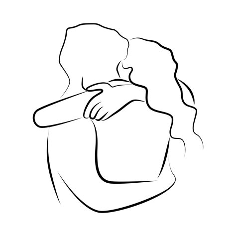 Premium Vector Hugging Lovers In Linear Style