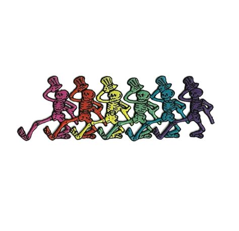 Grateful Dead Dancing Skeletons Large Patch 95 Inch Embroidered Iron