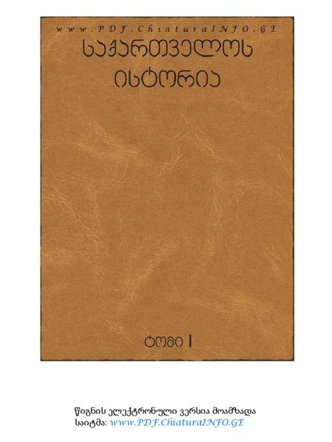 საქართველოს ისტორია ტომი 1 Pdf Pdf