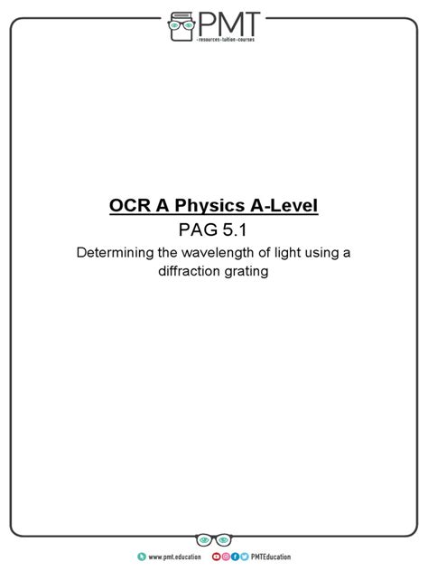 Pag 05 1 Determining The Wavelength Of Light Using A Diffraction