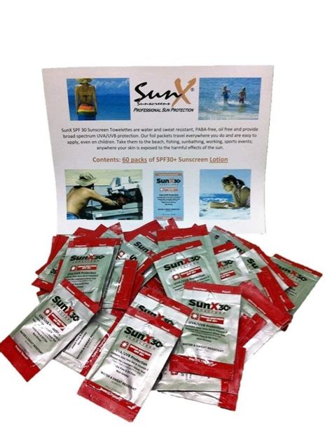 Stay Protected With Sunx30 Sunscreen Lotion Packets