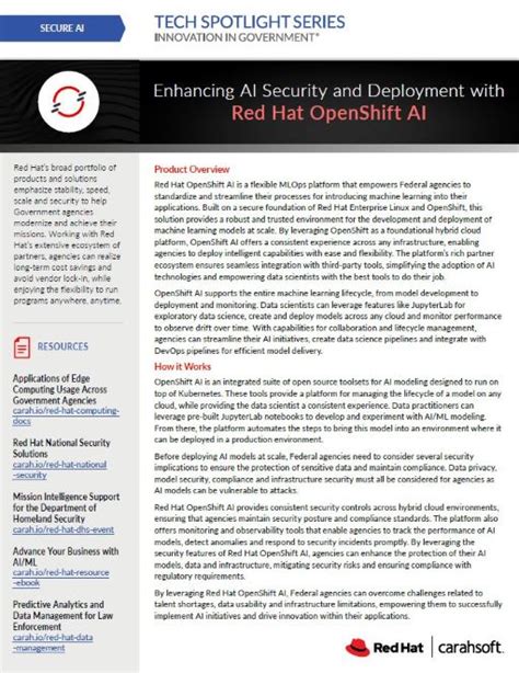 red hat enhancing ai security and deployment with red hat openshift ai carahsoft