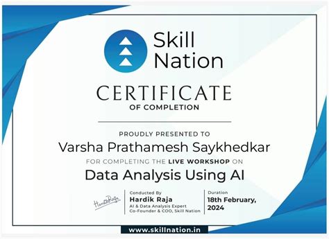 varsha saykhedkar on linkedin successfully completed workshop for data