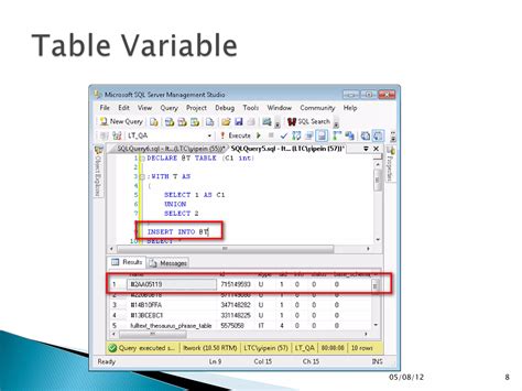 20120504 Tsql Temptable Ppt Databases Computer Software And