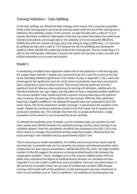 Data Split And Model 1 Group Assignment Trainingvalidation Data