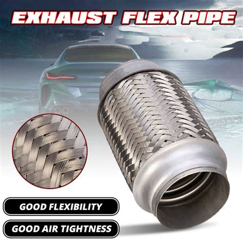 스테인레스 스틸 자동차 배기 파이프 이중 편조 플렉스 커넥터 배관 용접 머플러용 유연한 조인트 튜브 63mm X 153mm 1 개배기 헤더 Aliexpress