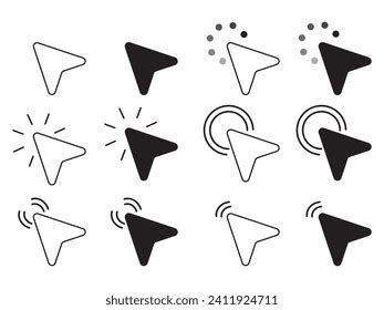 Mouse Click Cursor Set Hand Pointer Stock Vector Royalty Free Shutterstock